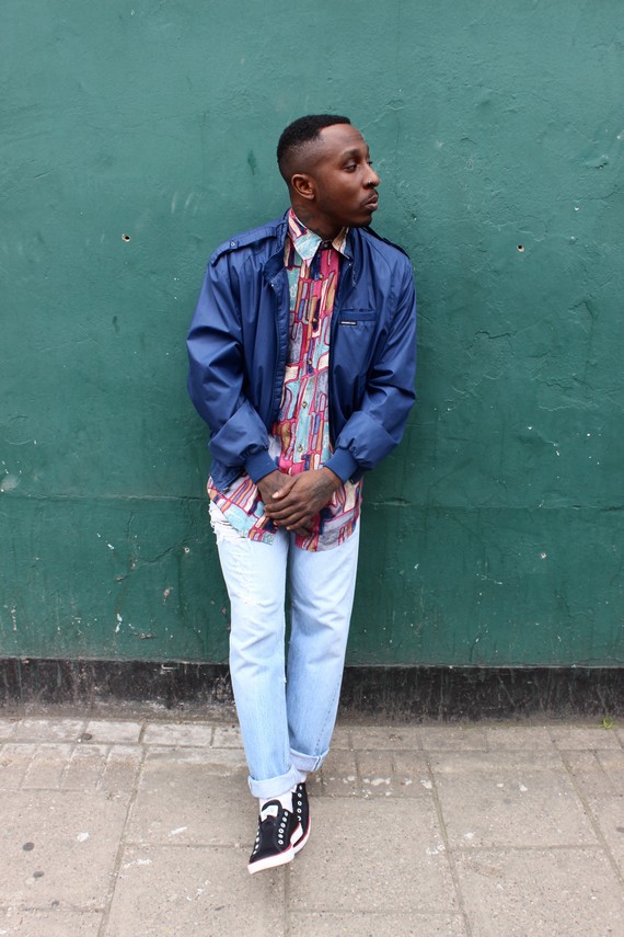 Your Go To Mens Vintage Bomber Jacket - Blue 17 Vintage Clothing