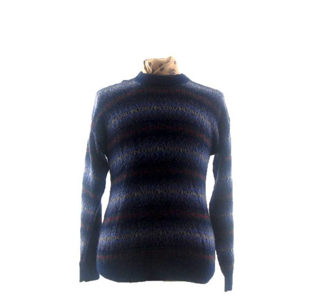 80s Blue Oversized Jumper - UK XL - Blue 17 Vintage Clothing