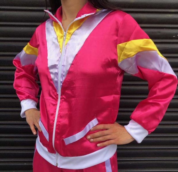 Ladies 80s Pink Scouser Shell Suit - UK Size 10 - Blue 17 Vintage Clothing