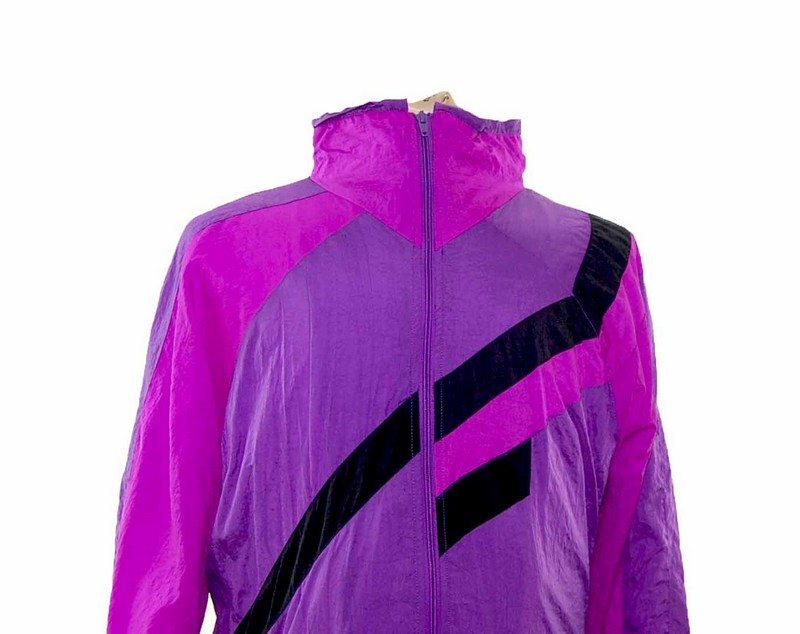 80s Purple Pink Shell Suit Two Piece - Blue 17 Vintage Clothing