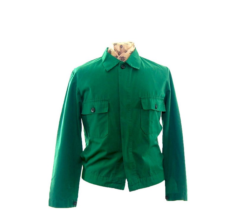 Vibrant Green Work Jacket - Blue 17 Vintage Clothing