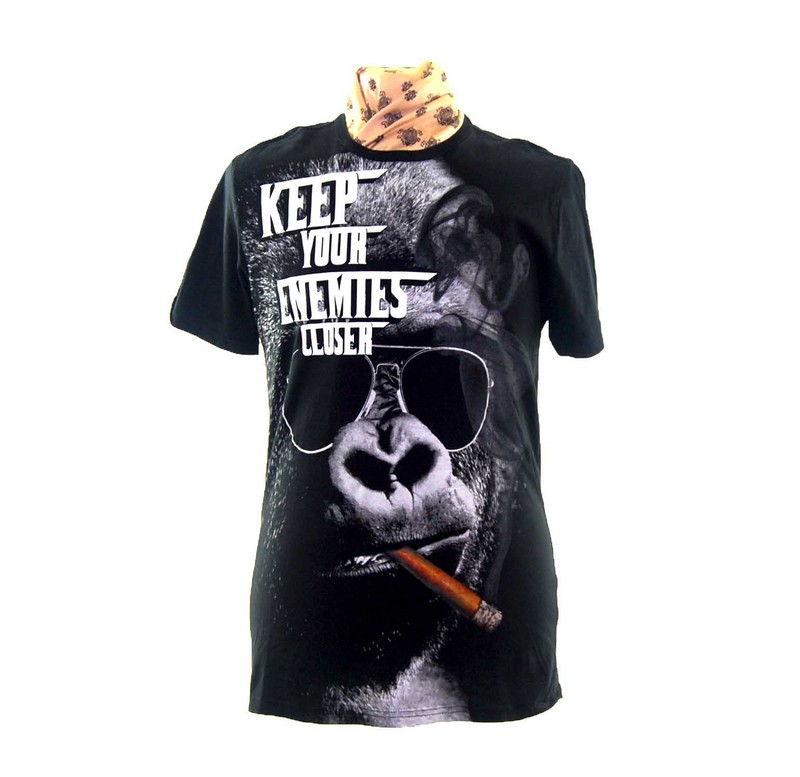 Monkey T Shirt: Tye Dyed - UK L - Blue 17 Vintage Clothing