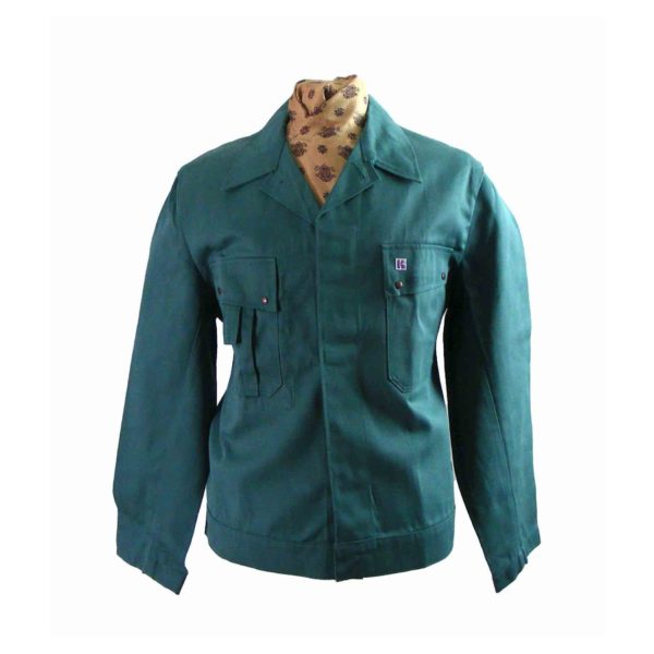 60s Dark Blue Cotton Workwear Jacket - L - Blue 17 Vintage Clothing