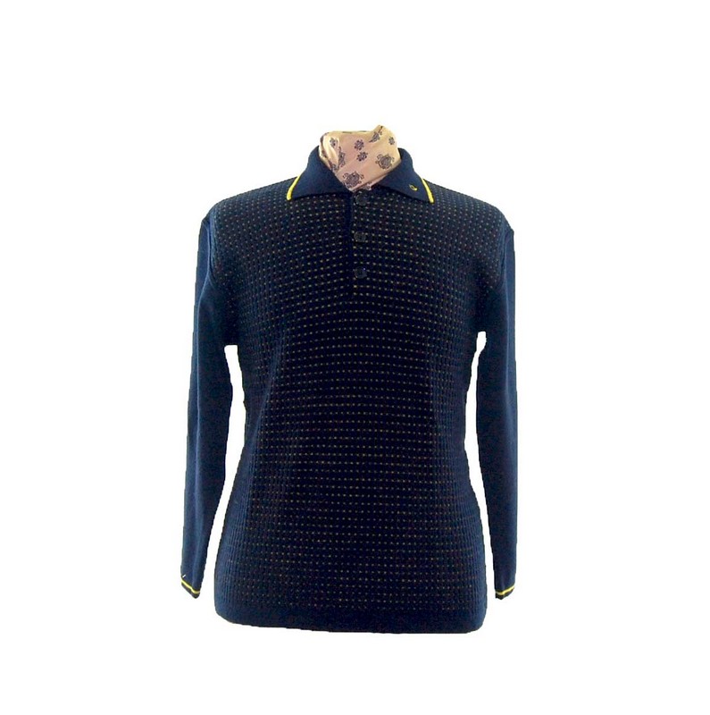 80s Button Up Jumper - UK XL - Blue 17 Vintage Clothing