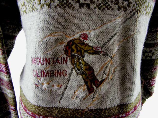 Mountain Climbing Design Sweater - 3XL - Blue 17 Vintage Clothing