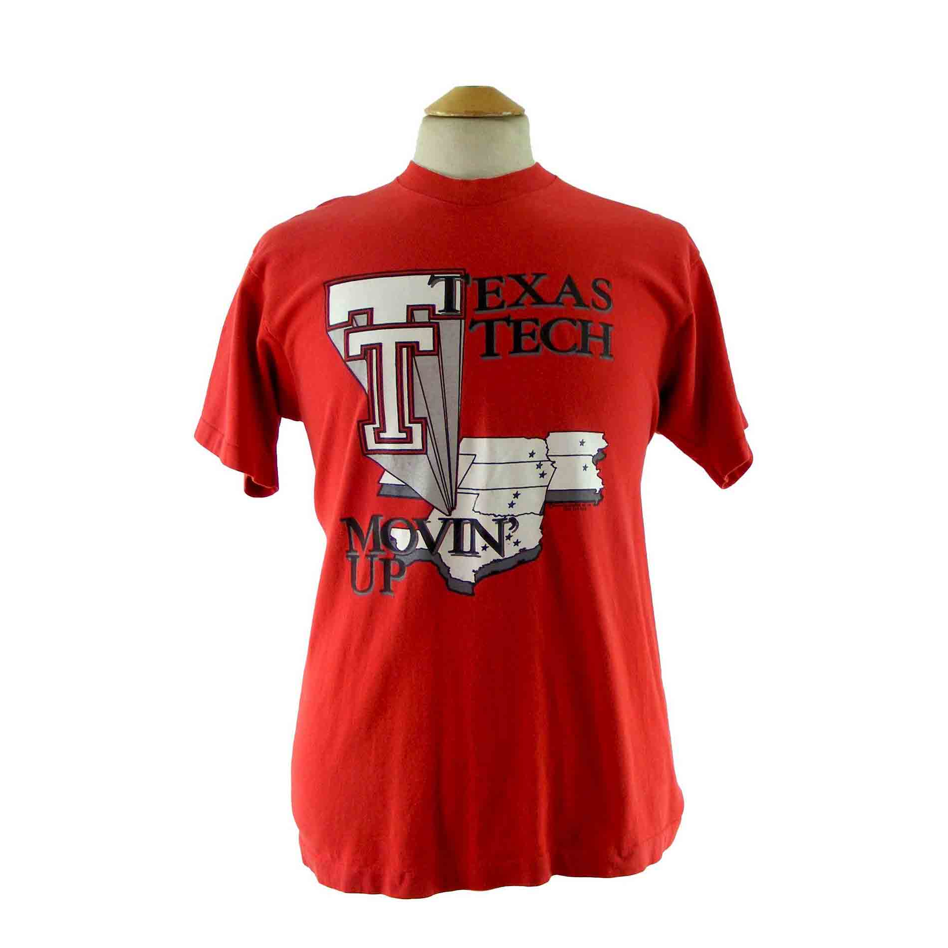 Texas Tech T shirt with State of Texas map - Blue 17 Vintage Clothing