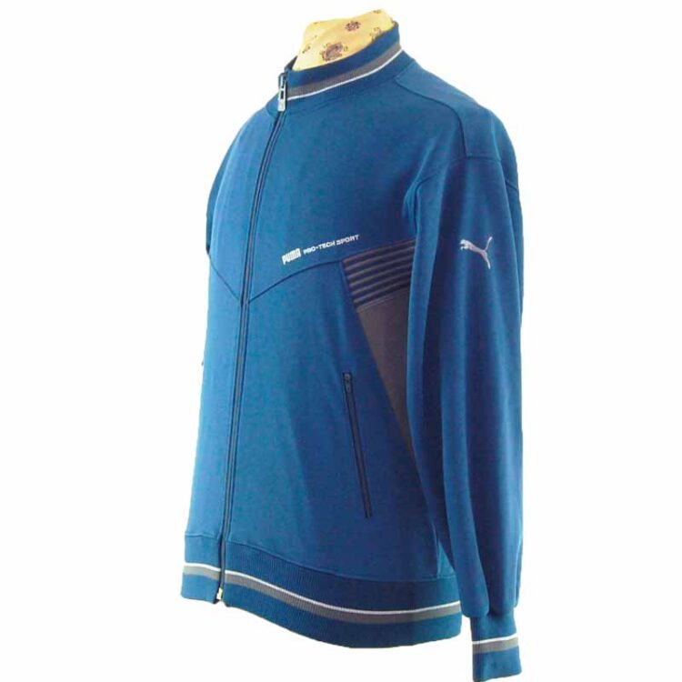 80s Puma Pro-Tech Sport Jacket - UK L - Blue 17 Vintage Clothing
