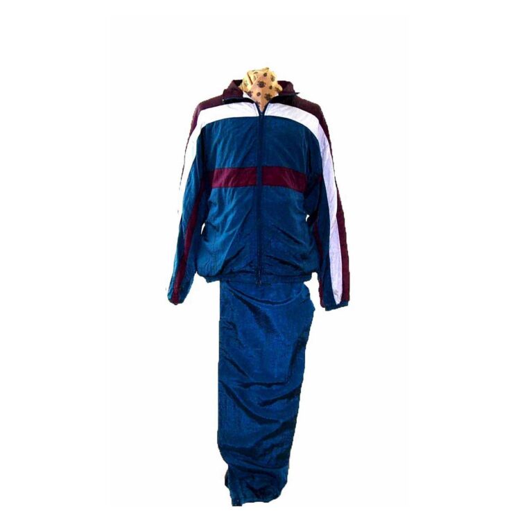 80s Dark Green Shell Suit Two Piece - Blue 17 Vintage Clothing