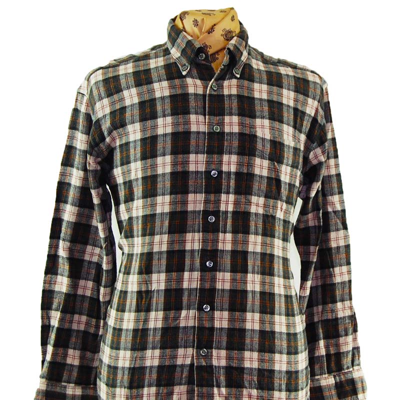90s Grunge Plaid Flannel Shirt - UK L - Blue 17 Vintage Clothing