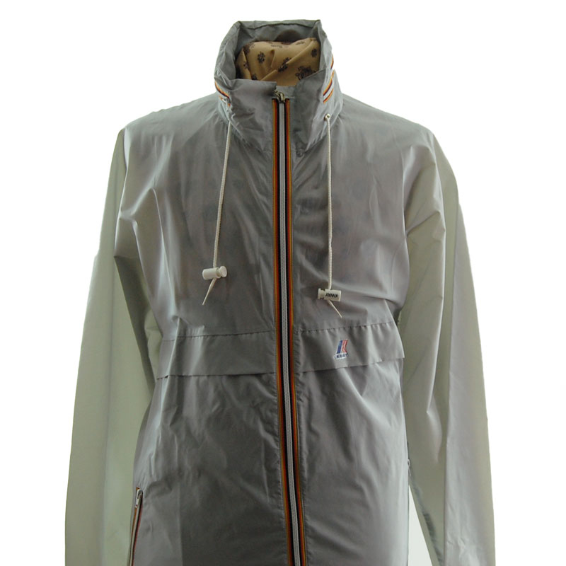 K-way Grey Windbreaker Jacket - UK XL - Blue 17 Vintage Clothing