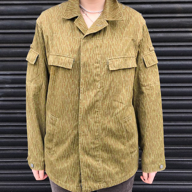 German Rain Pattern Jacket - UK L - Blue 17 Vintage Clothing
