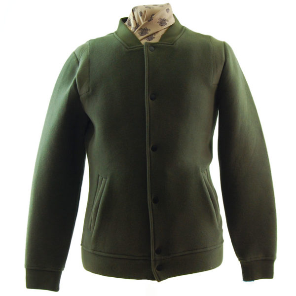 Green Baseball Jacket By Capsize Attire - UK L - Blue 17 Vintage Clothing