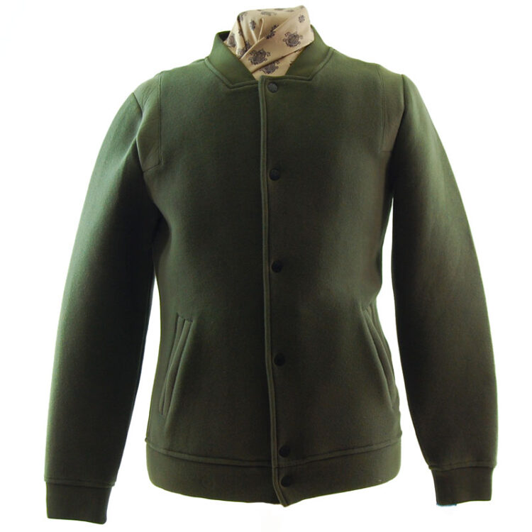 Green Baseball Jacket By Capsize Attire - UK L - Blue 17 Vintage Clothing