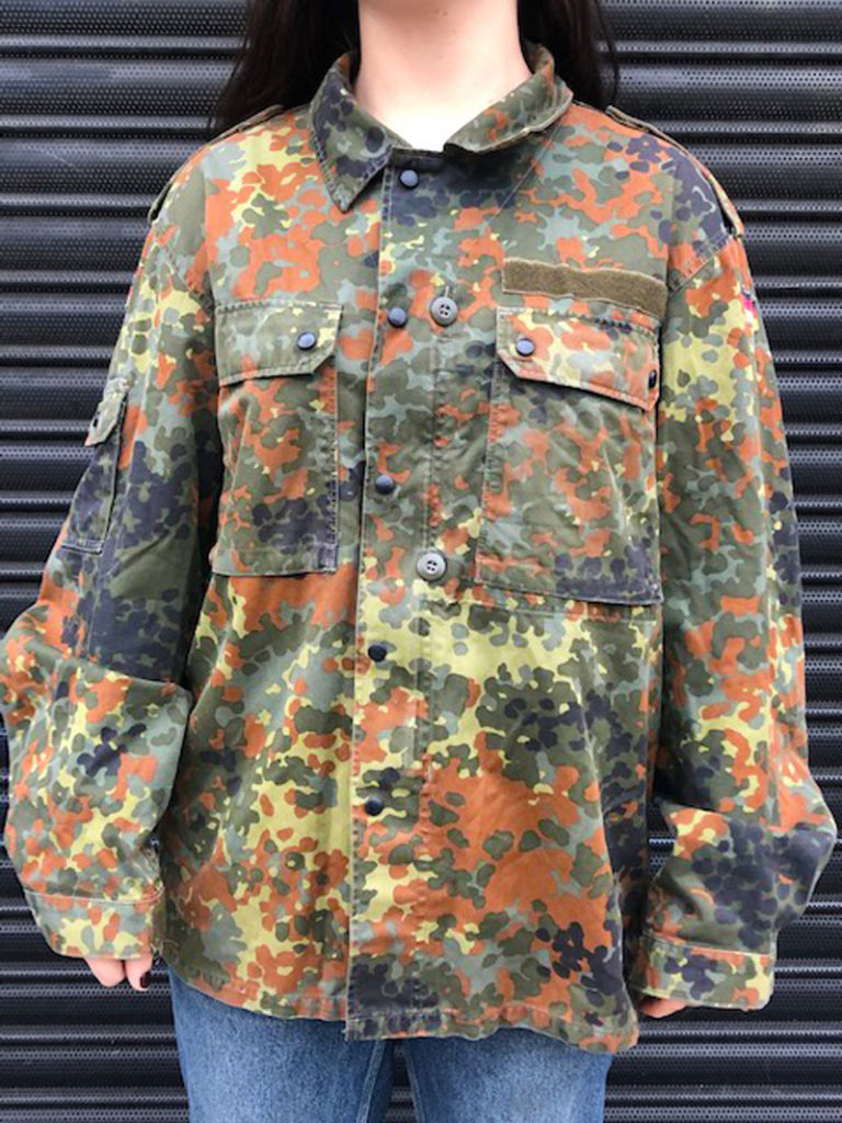 German Flecktarn Camouflage Jacket - UK M - Blue 17 Vintage Clothing
