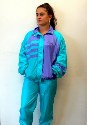 90s Sports Shell Suit- UK 10- Blue 17 Vintage Clothing