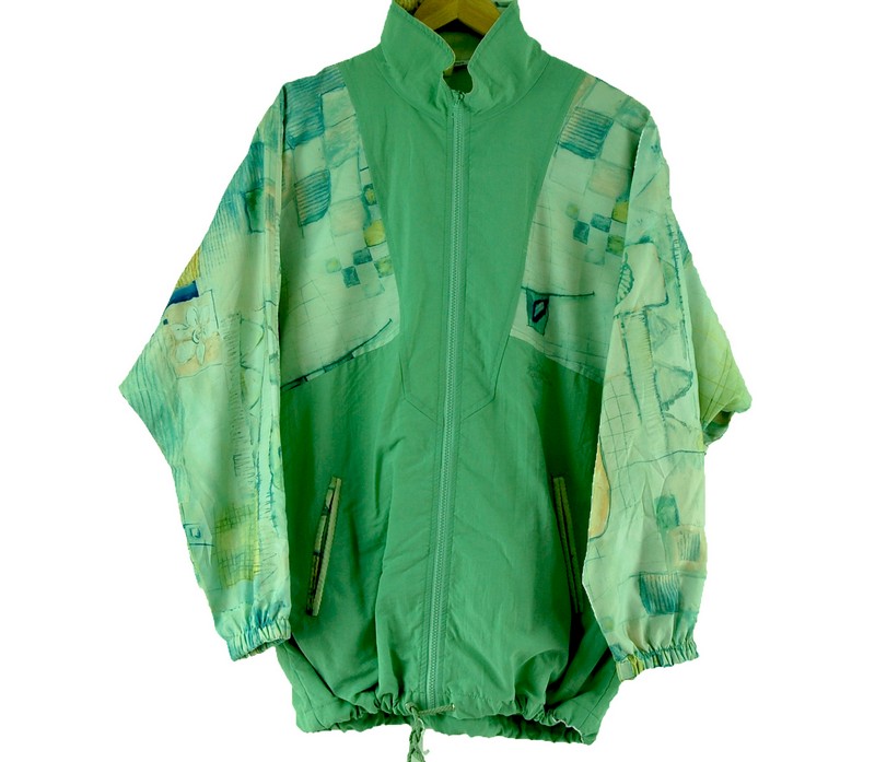 Leaf Green Shell Suit- UK 12 - Blue 17 Vintage Clothing