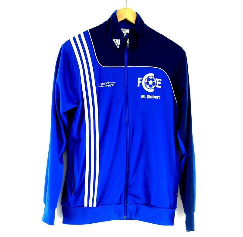 Striped Adidas Track Jacket - Blue 17 Vintage Clothing