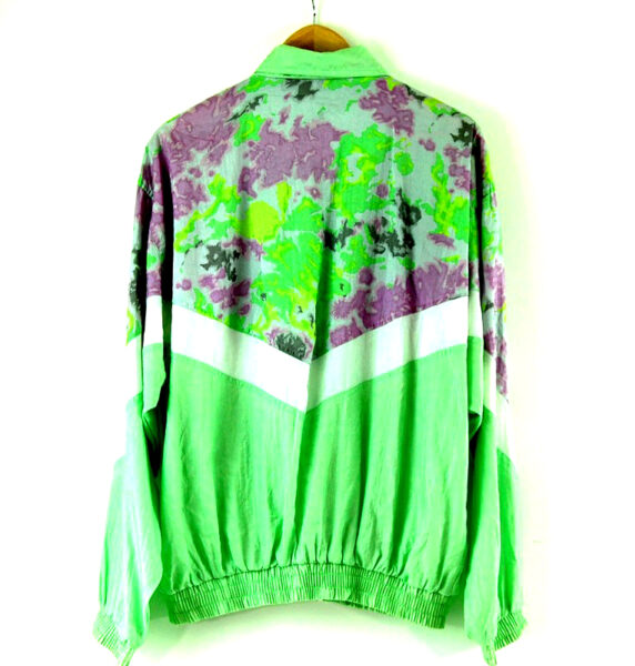 Green Shell Suit With Abtract print - UK L - Blue 17 Vintage Clothing