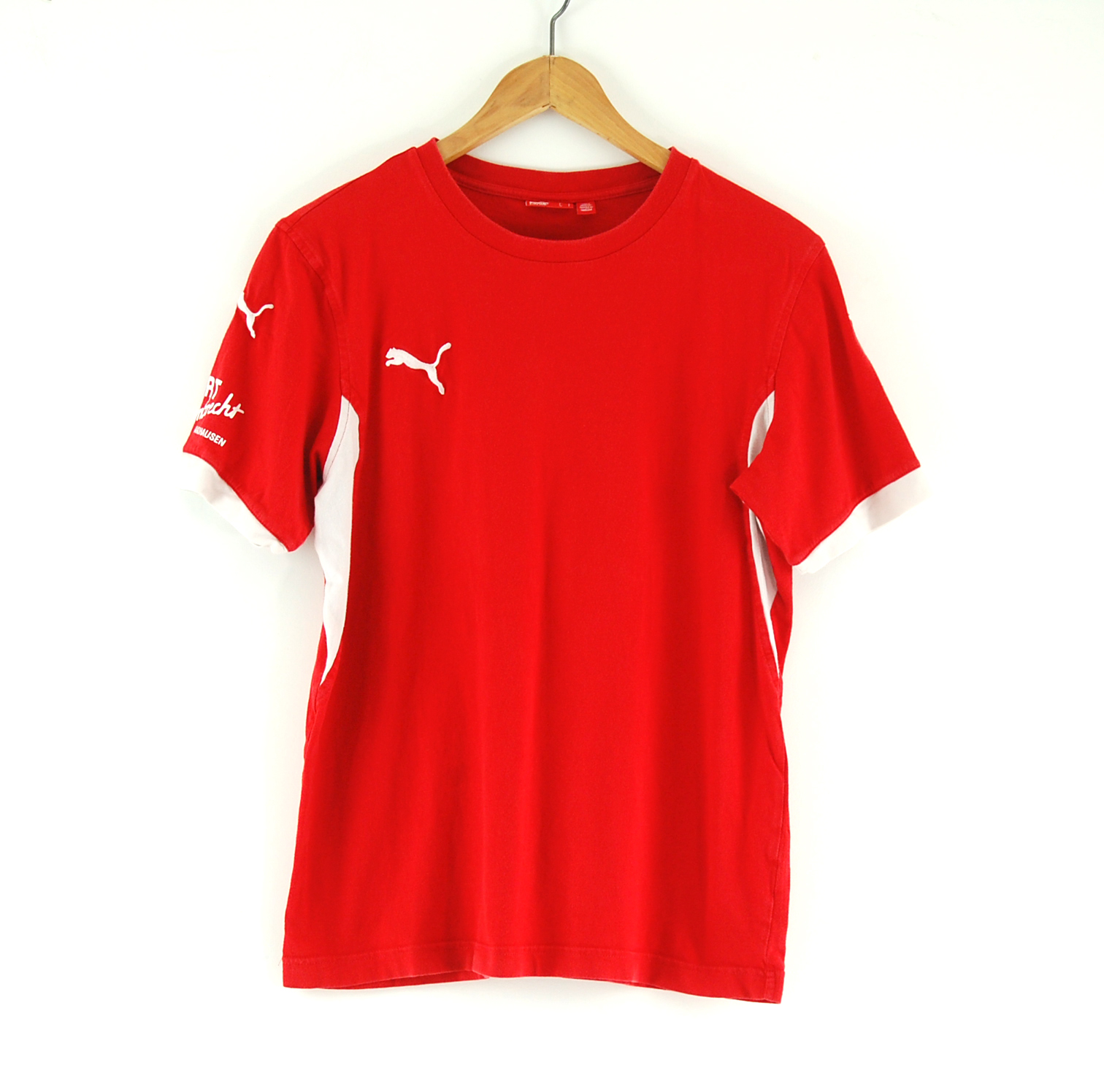 Red Puma T-shirt - UK Size S - Blue 17 Vintage Clothing