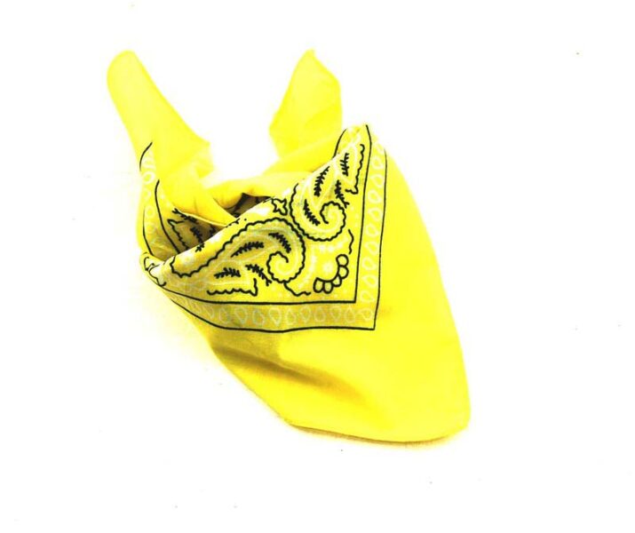 Yellow Paisley Bandana - Cotton Scarf Blue 17 Vintage Clothing