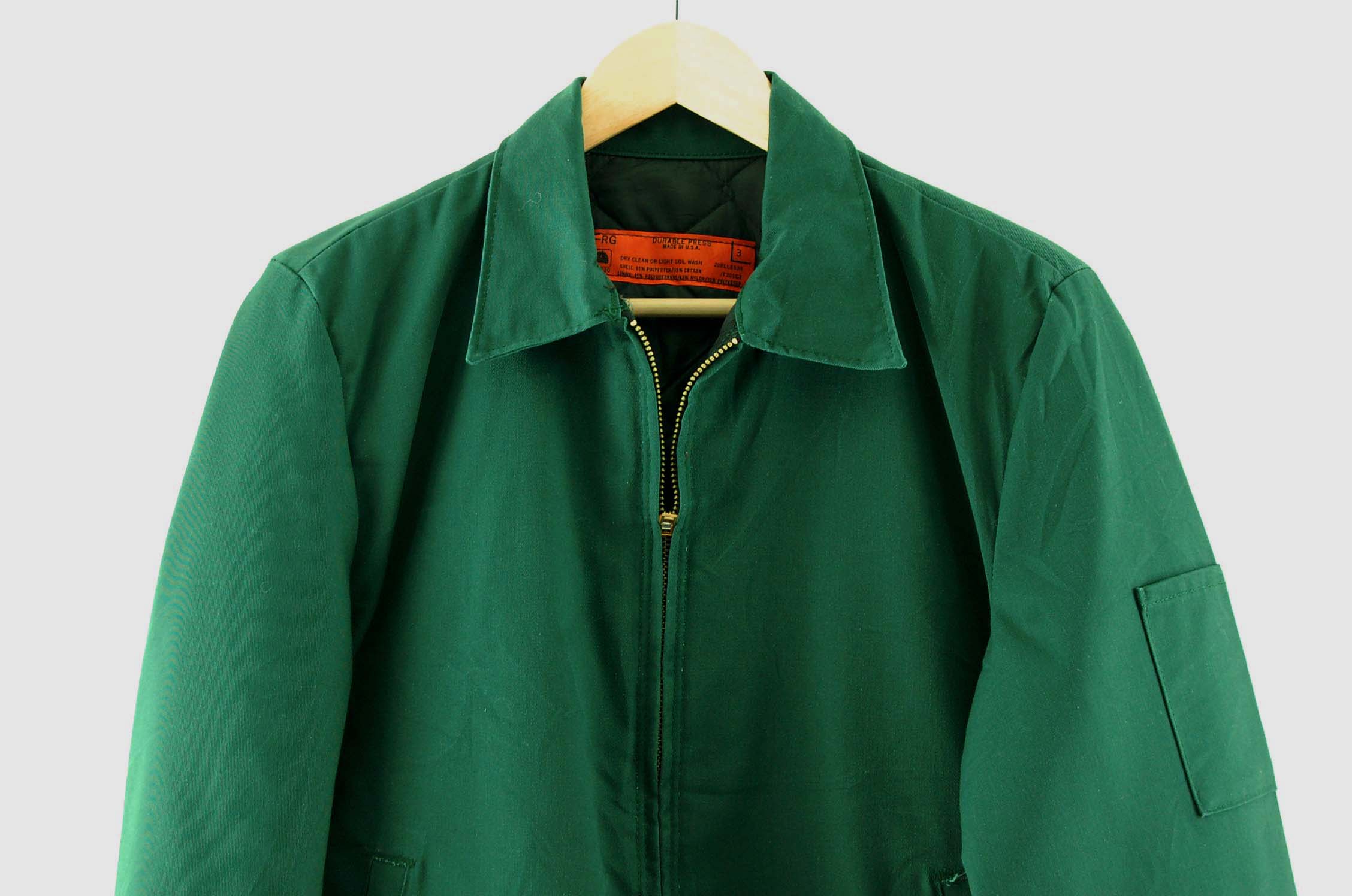 Green American Work Jacket - UK M - Blue 17 Vintage Clothing