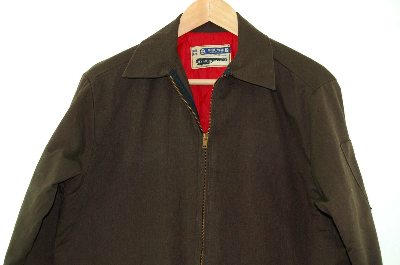Brown American Work Jacket - UK S - Blue 17 Vintage Clothing
