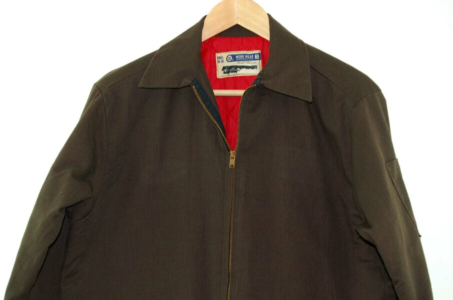 Brown American Work Jacket - UK S - Blue 17 Vintage Clothing
