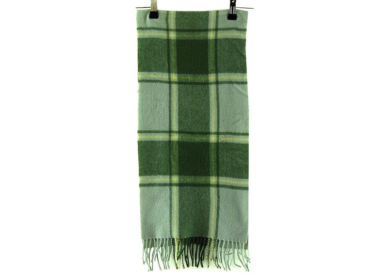 Multi Coloured Checkered Pattern Scarf- Blue 17 Vintage Clothing