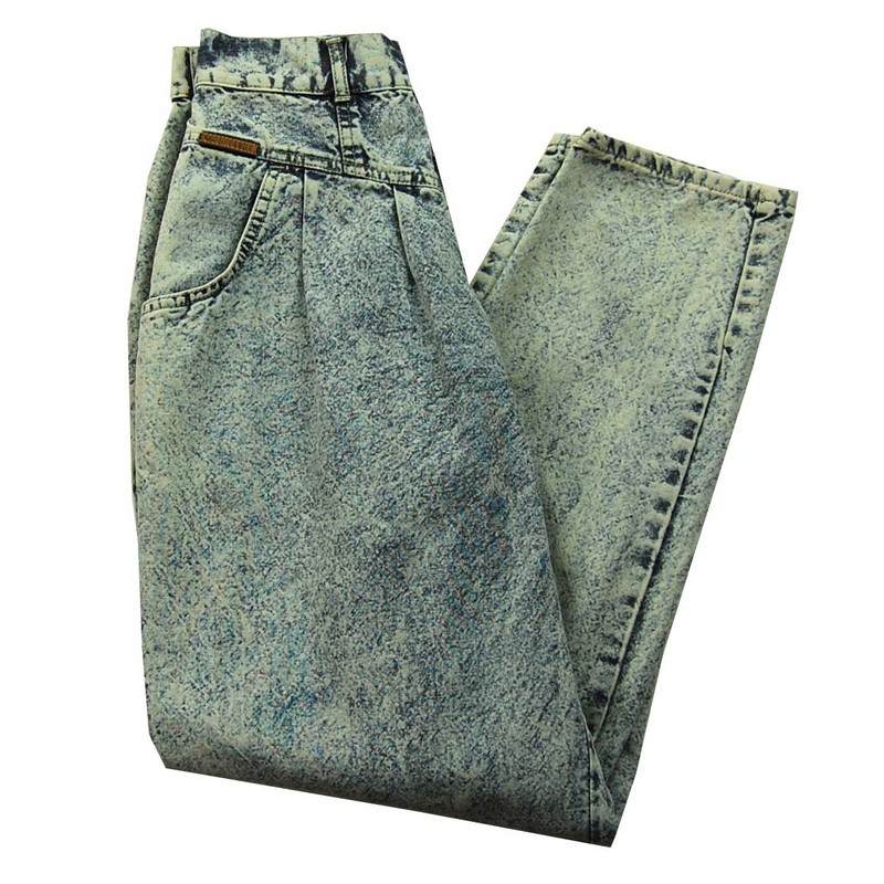 Gitano Acid Wash High Waisted Jeans - W26 L28 - Blue 17 Vintage Clothing