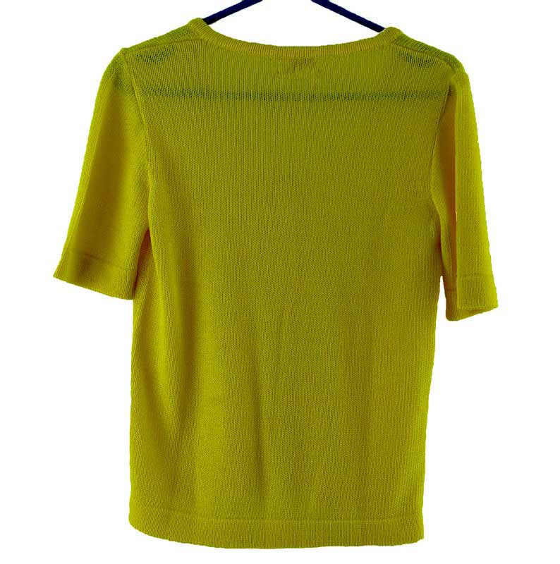 Yellow Knit 70s Top Womens - Blue 17 Vintage Clothing